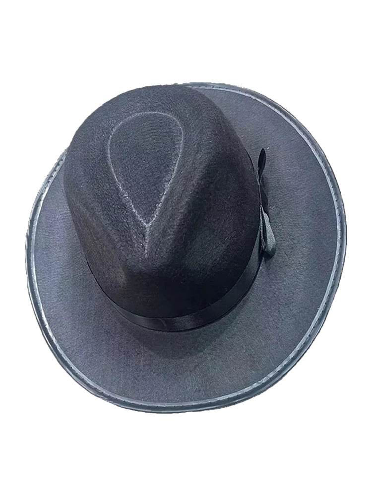 Adult 1920's Black Pinched Crown And Narrow Brim Gangster Hat