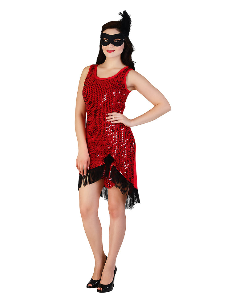 Red & Black Flapper Dress Set